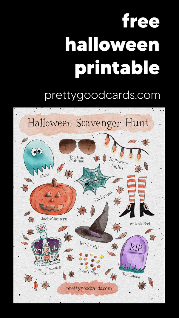Free Halloween Scavenger Hunt Printable - Pretty Good Cards
